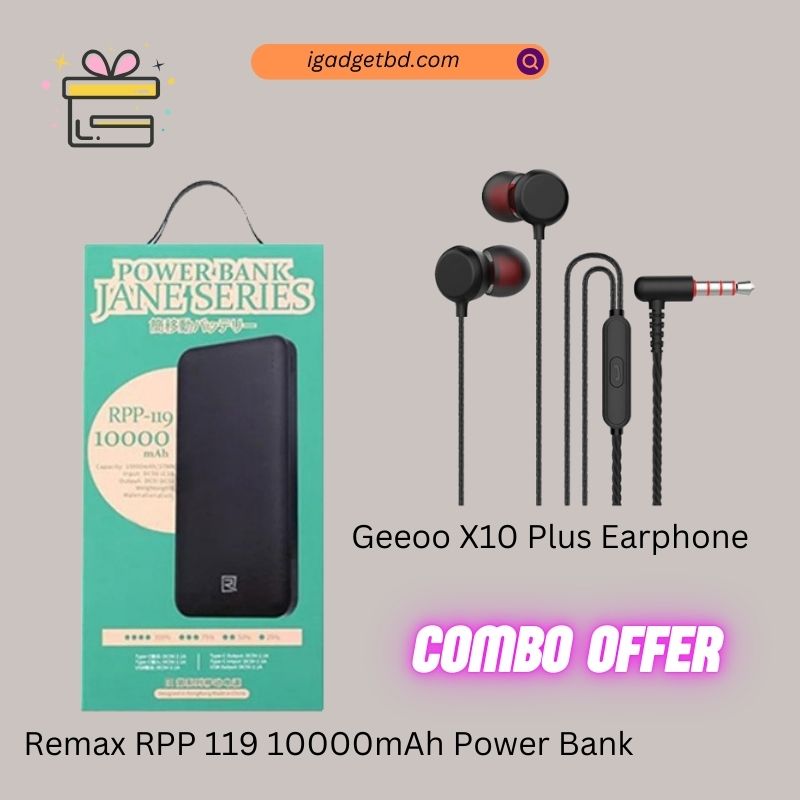 #New Combo offer with Remax RPP 119 10000mAh Power Bank & GEEOO X10 ...